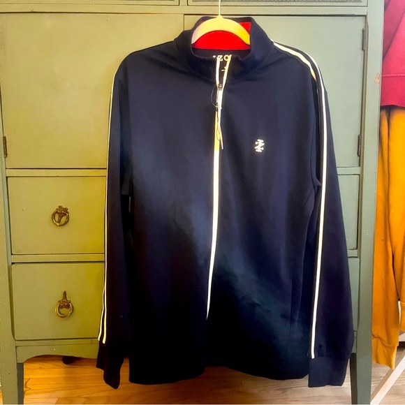 Izod | Jackets & Coats | Izod Navy Blue W White Stripes Track Jacket ...